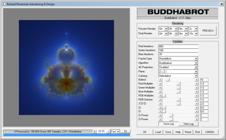 Buddhabrot - Powerful Buddhabrot Fractal Photoshop Plugin